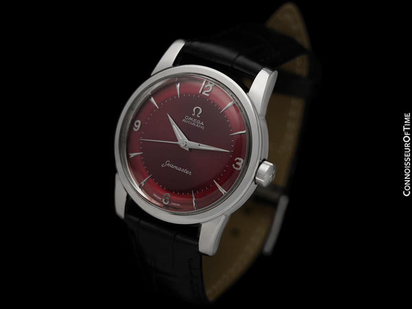 1956 Omega Seamaster Mens Vintage Watch with Cal. 501 Movement & Wine ...
