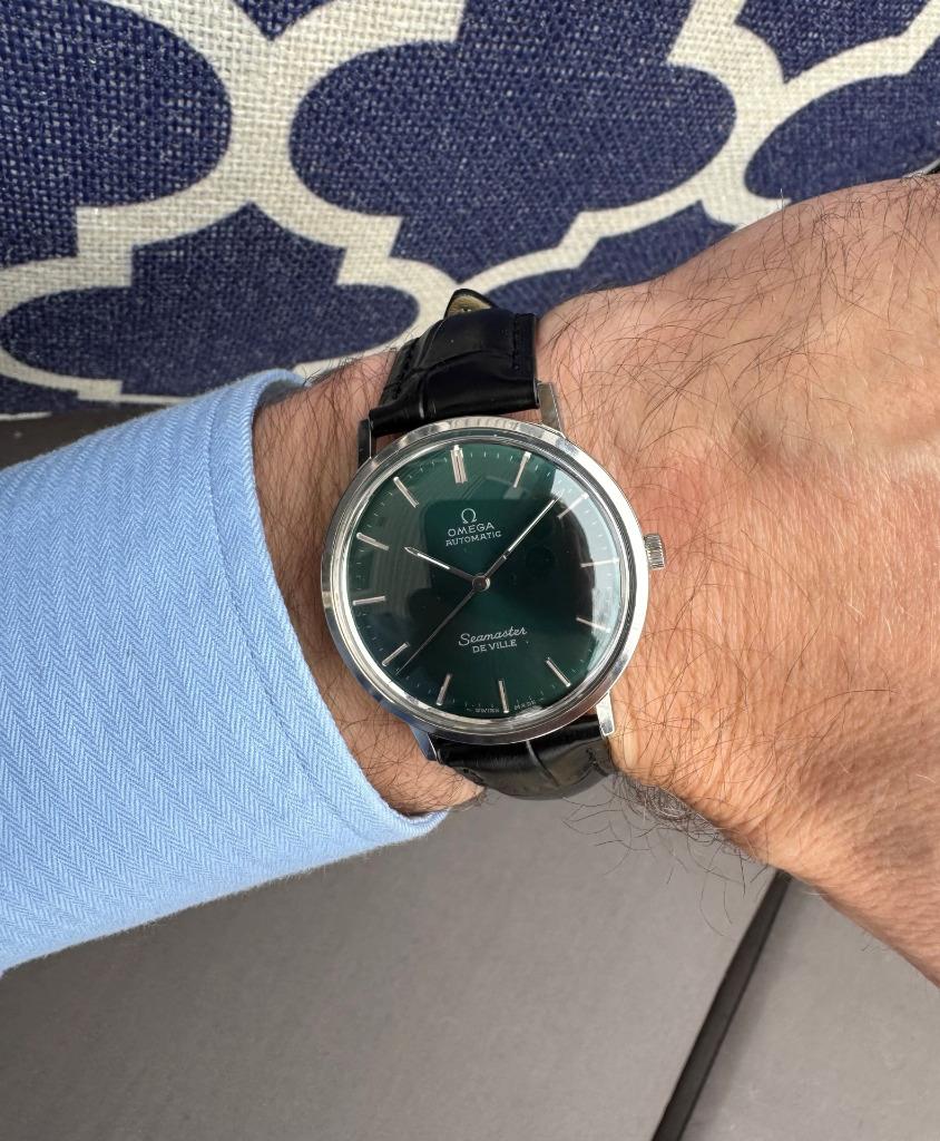 1966 Omega DeVille Vintage Mens Full Size Watch with Castleton Green D ...