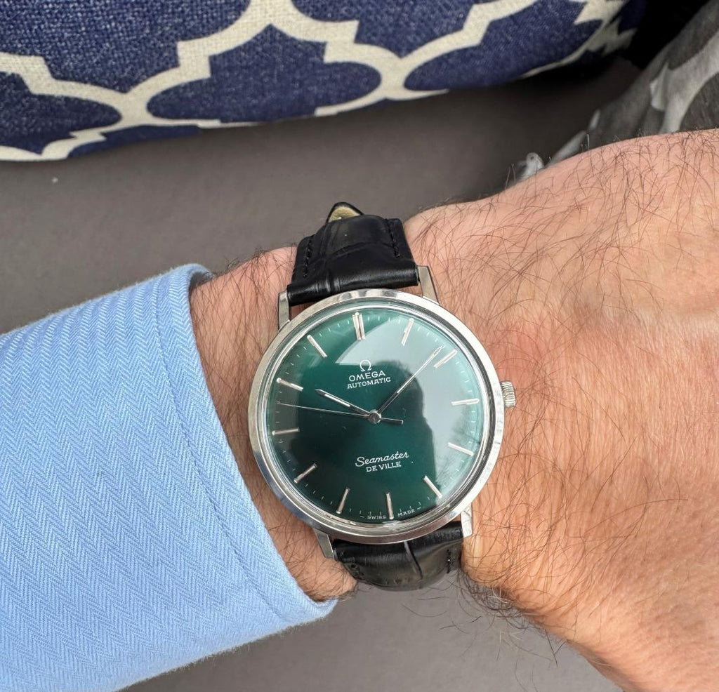 1966 Omega DeVille Vintage Mens Full Size Watch with Castleton Green D ...